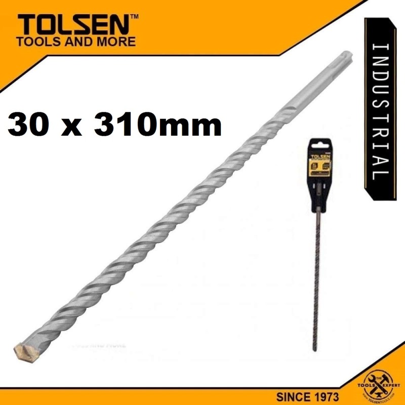 TOLSEN SDS Plus Hammer Drill Bit 30×310mm Industrial Grade Model 75382 ...